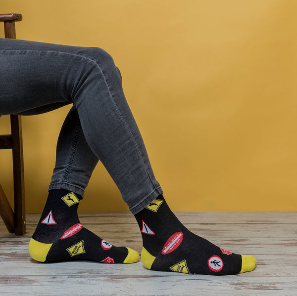 Men's Traffic Signs Socks - Socks n Socks