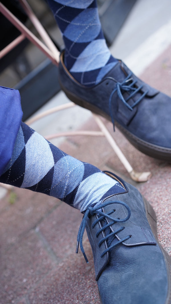 Men's Azure Argyle Socks - Socks n Socks