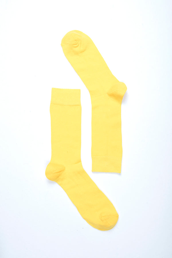 Men's Solid Yellow Socks - Socks n Socks