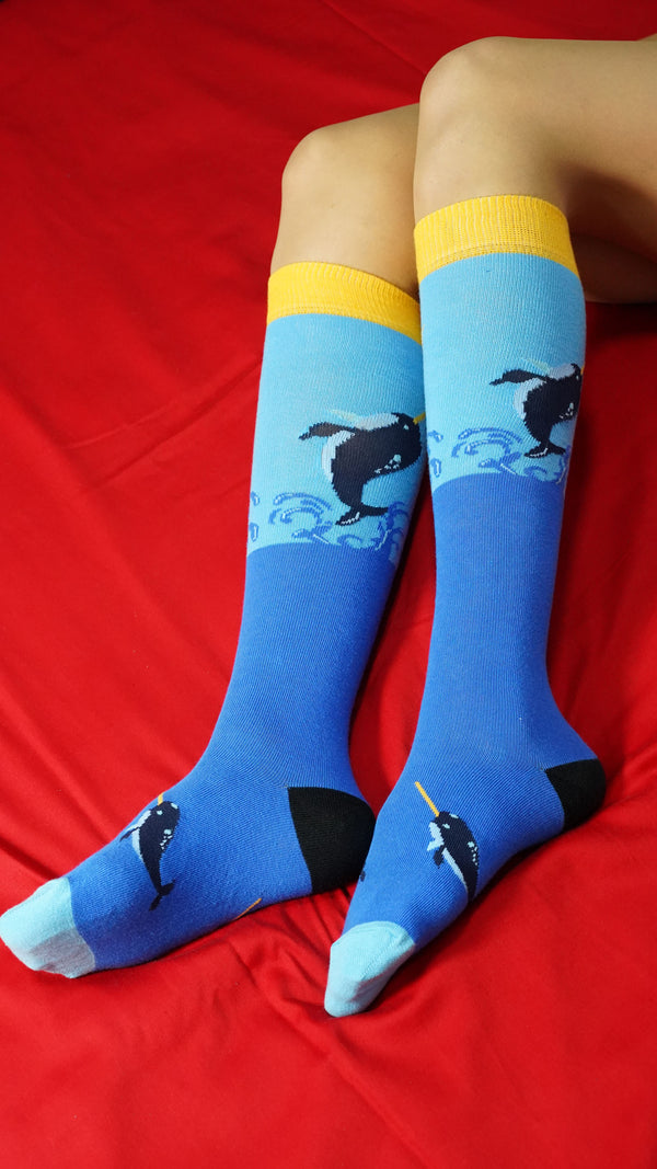 Women's Narwhal Knee High Socks - Socks n Socks