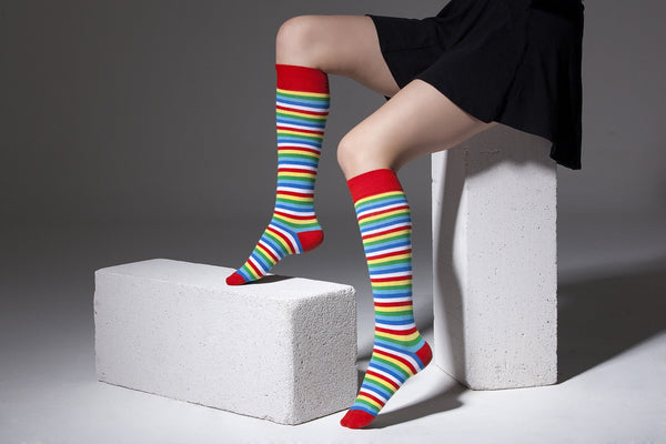 Women's Colorful Stripe Knee High Socks Set - Socks n Socks
