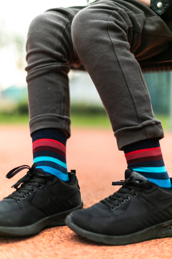 Kids Black Grape Stripe Socks - Socks n Socks