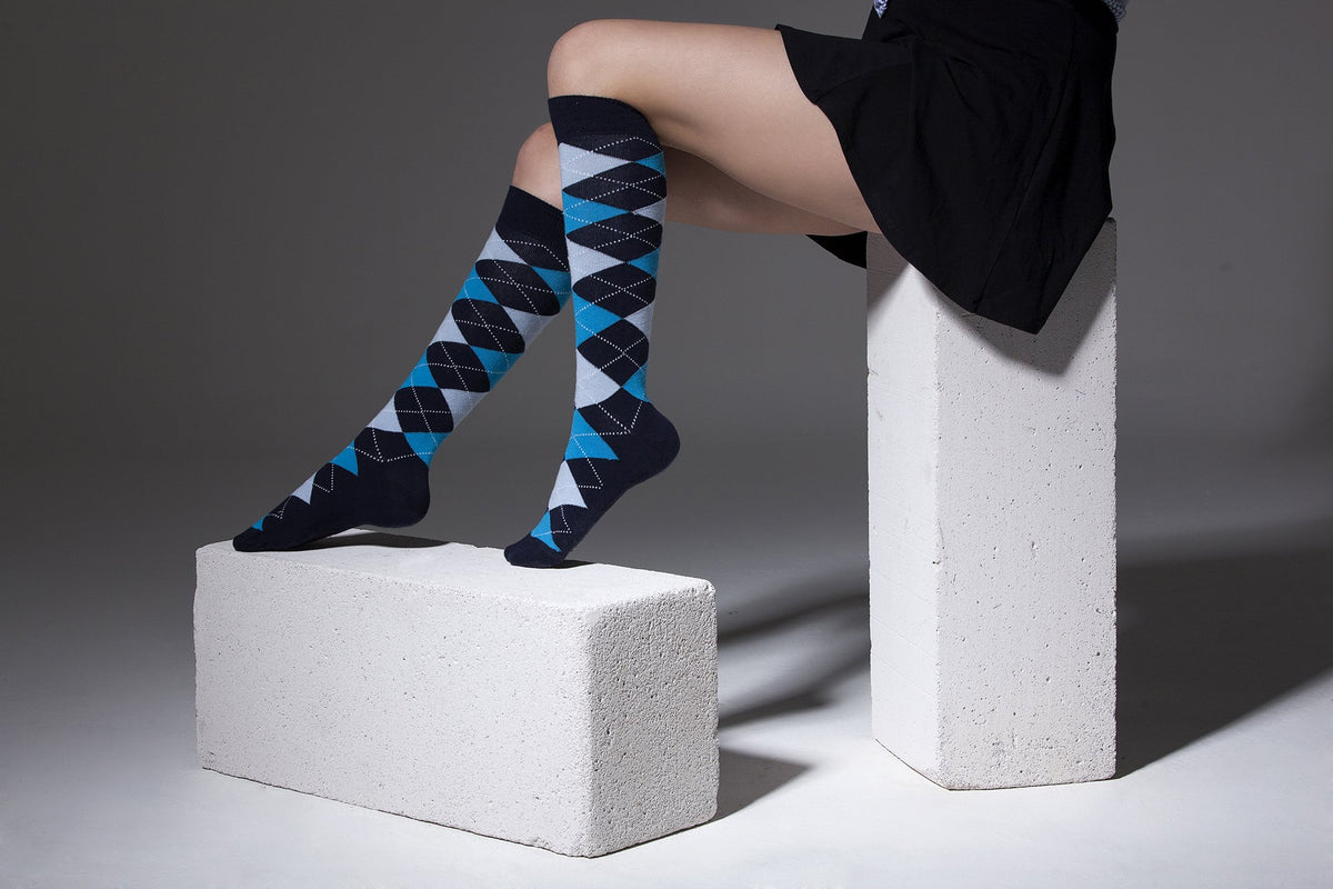 Women's High-Class Argyle Knee High Socks Set - Socks n Socks